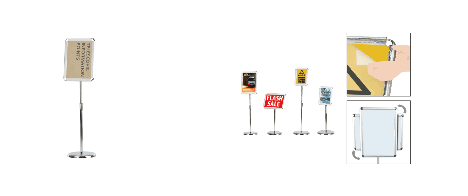 Telescopic Sign Holders - Plex Display